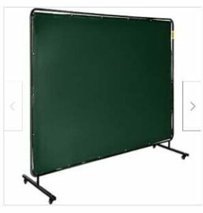 Welding Curtain (Transparent Dark Green/Red) 6′ x 8′ c/w frame with ...